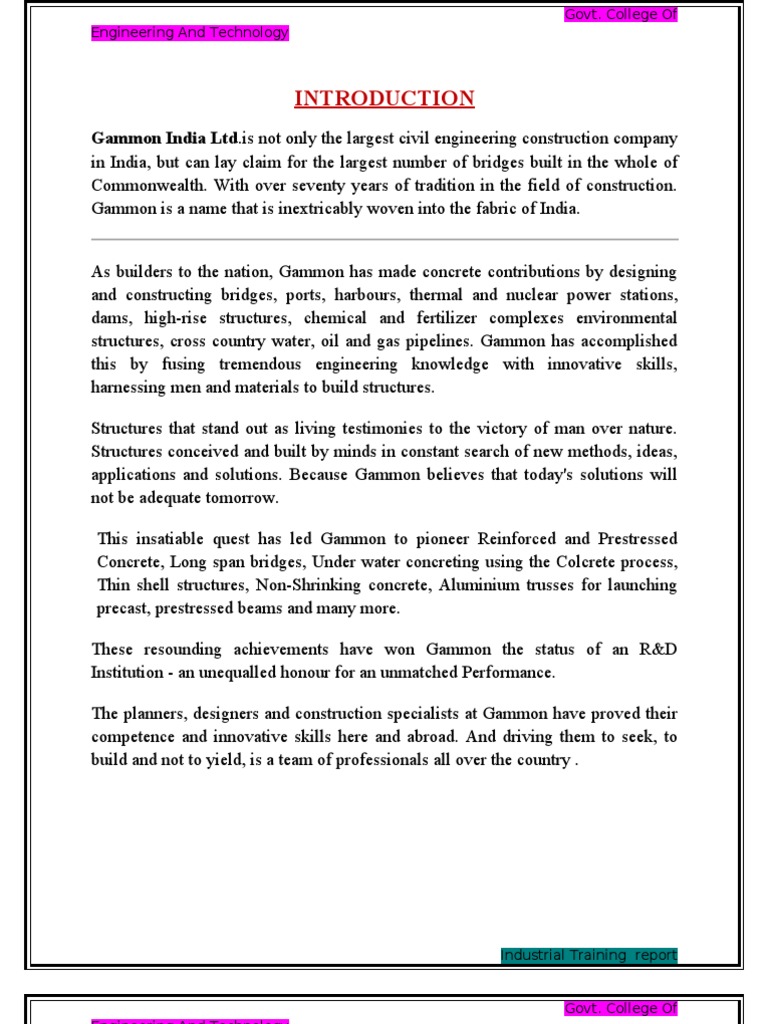 Gammon India LTD - Is Not Only The Largest Civil Engineering ...