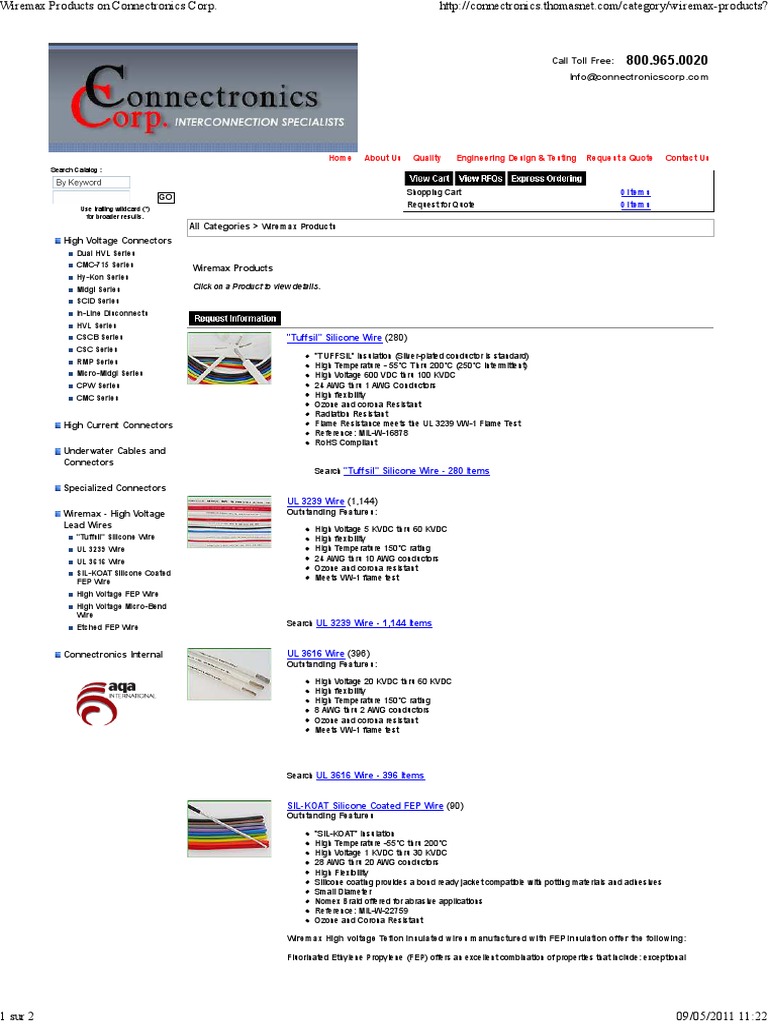 Wiremax Products On Connectronics Corp. | PDF | Insulator (Electricity ...