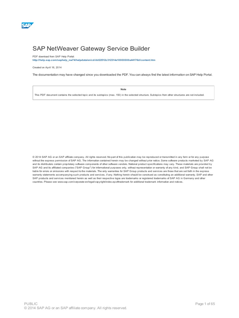 2 Sap Netweaver Gateway Service Builder Pdf Data Model Class Computer Programming
