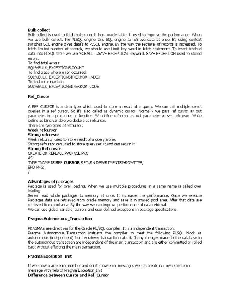 Interview Questions | PDF | Pl/Sql | Array Data Type