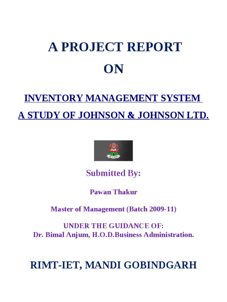 Inventory Management at Johnson & Johnson | PDF | Inventory | Capital ...