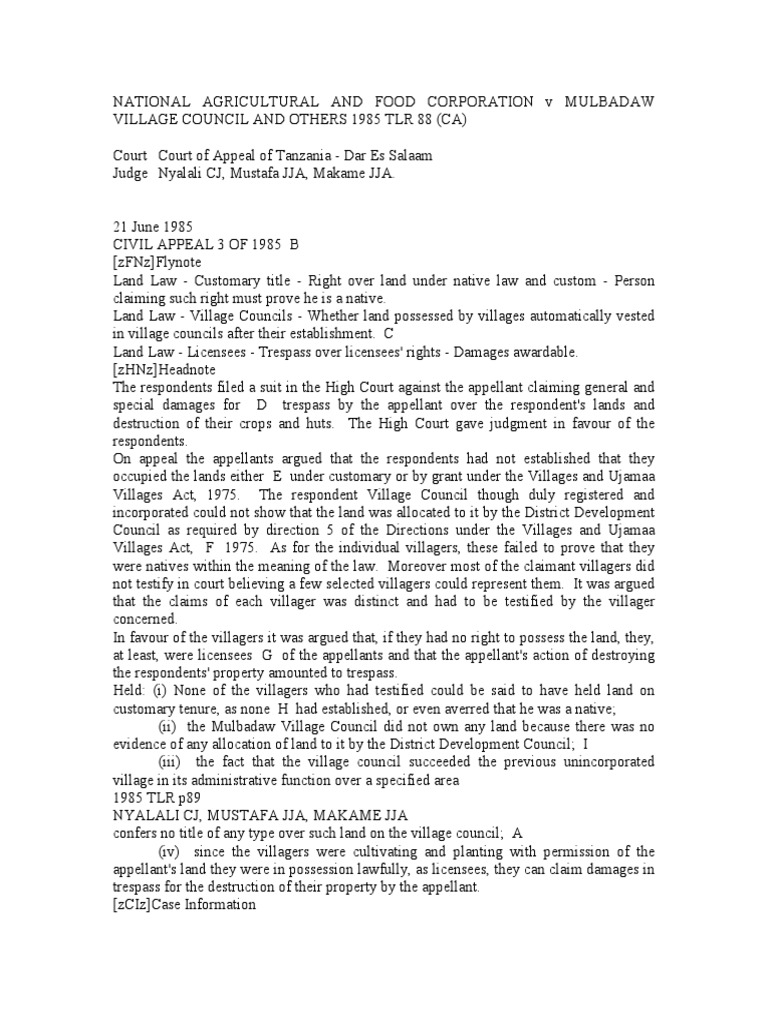 Nafco vs. Mulbadaw Village Council Case | PDF | Testimony | Lawsuit