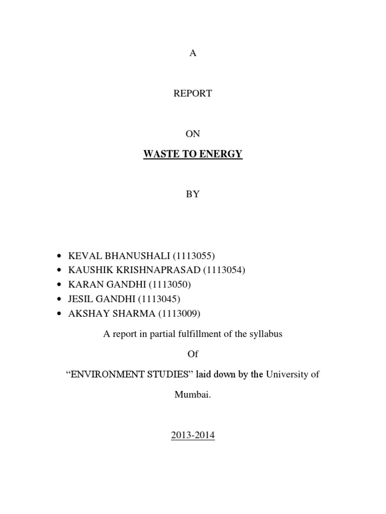 Waste To Energy | PDF | Incineration | Municipal Solid Waste