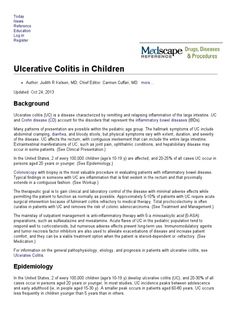 Ulcerative Colitis in Children | PDF | Inflammatory Bowel Disease ...