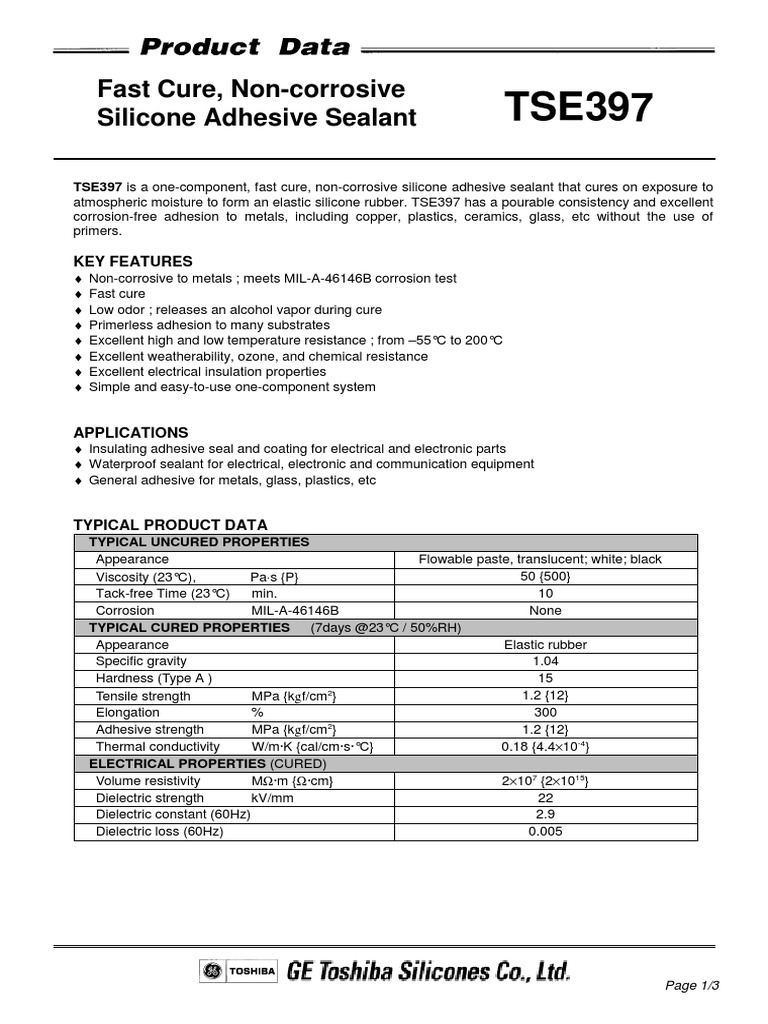 Pdata Tse397 | PDF | Silicone | Adhesive