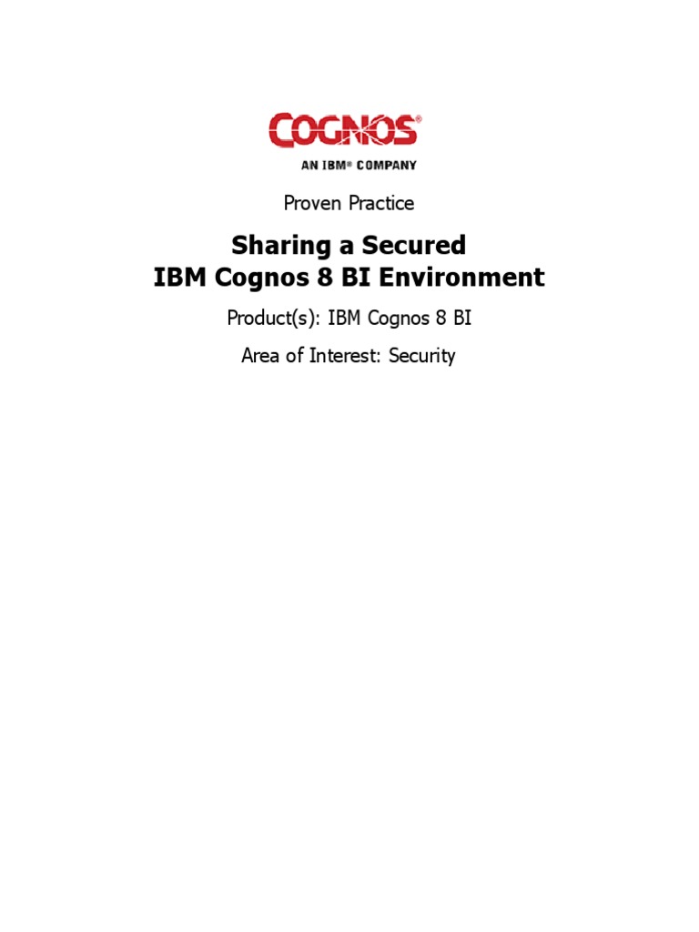 Sharing A Secured Cognos 8 Environment | PDF | Namespace | Web Server