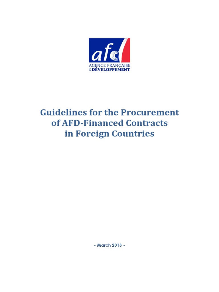 AFD Procurement Guidelines for Contracts | PDF | Procurement | Construction Bidding