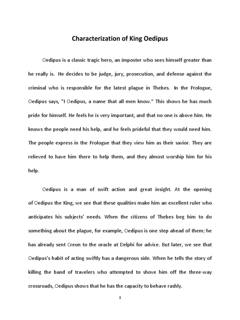 Characterization of King Oedipus | Download Free PDF | Oedipus ...