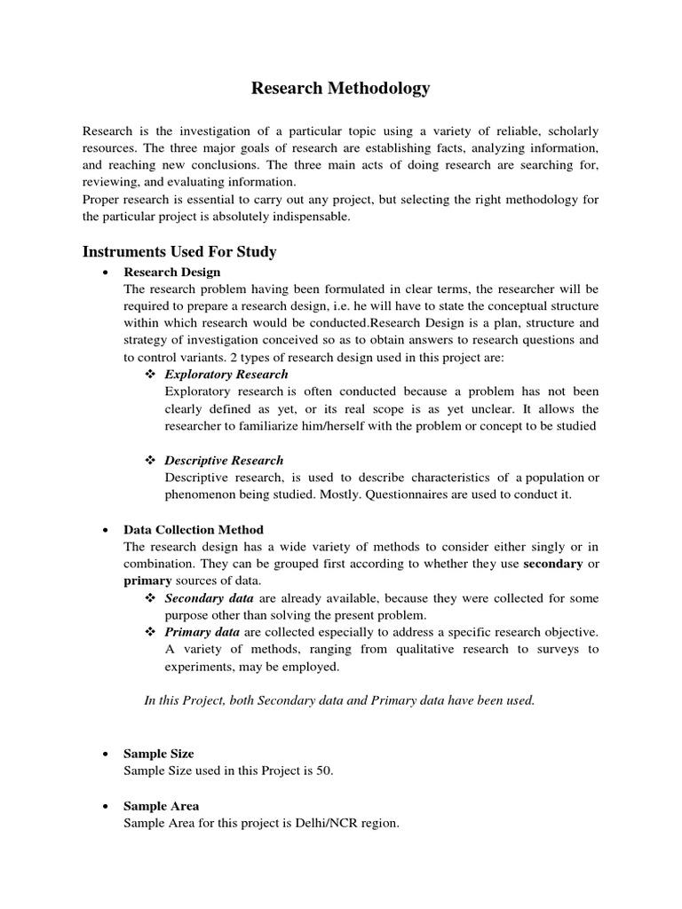 Research Methodology | PDF | Research Design | Methodology