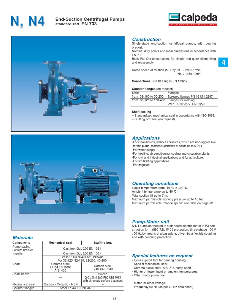 Calpeda Pump N Series | PDF | Pump | Machines