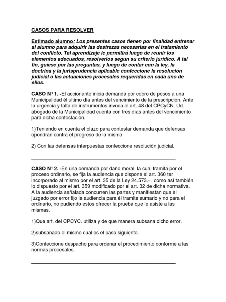 Casos para Resolver | PDF