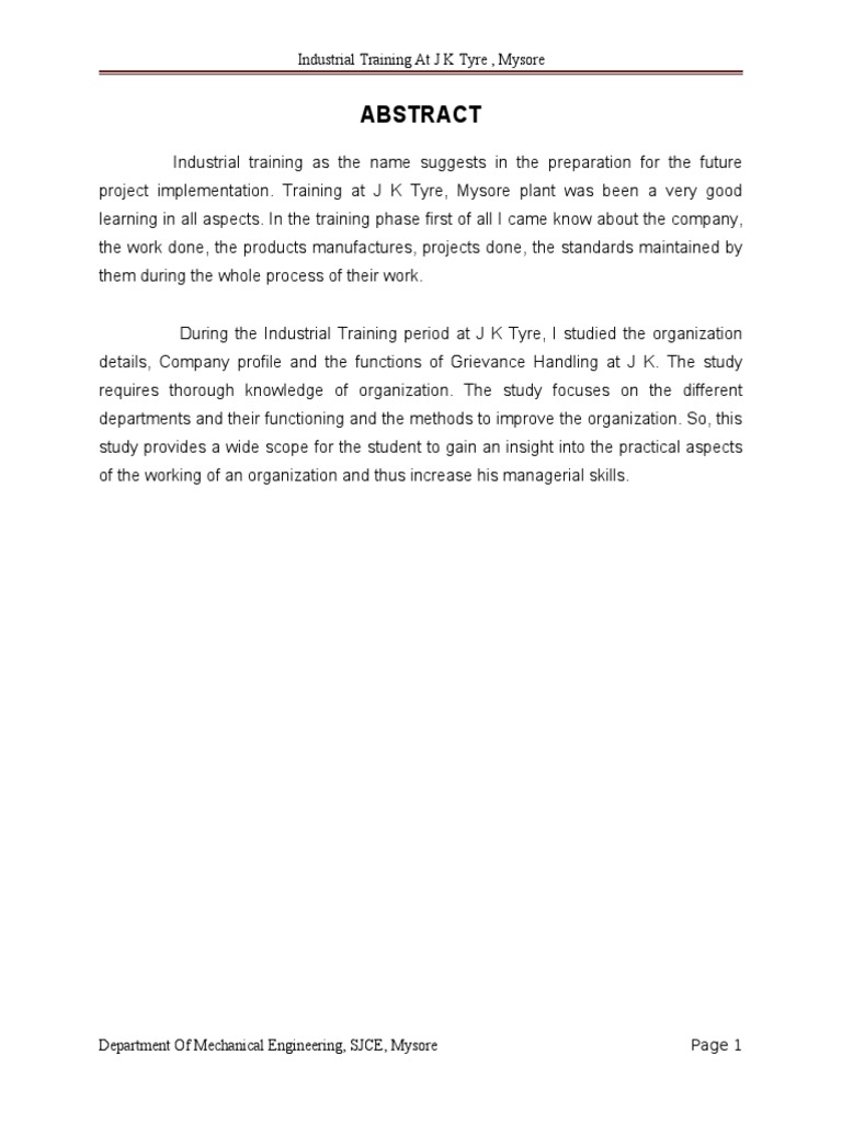 J K Tyre Report | PDF | Tire | Employment