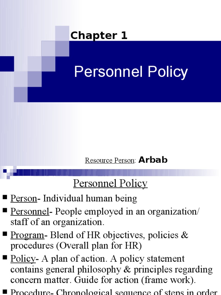Personnel Policy: Arbab Naseebullah Kasi | PDF | Human Resources | Employment