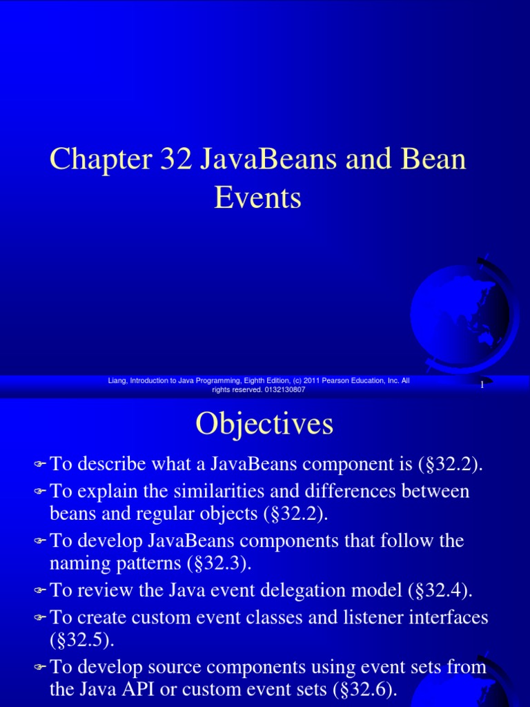 Chapter 32 Javabeans and Bean Events | PDF | Java (Programming Language) | Class (Computer ...