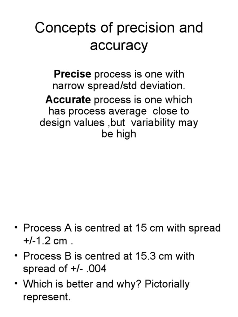 Concepts of Precision and Accuracy: Precise Process Is One With ...