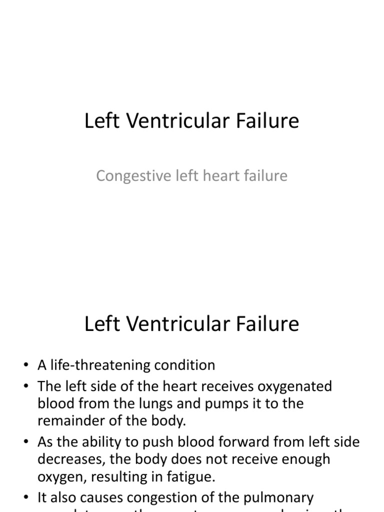 Left Ventricular Failure | PDF | Heart Failure | Thorax (Human Anatomy)