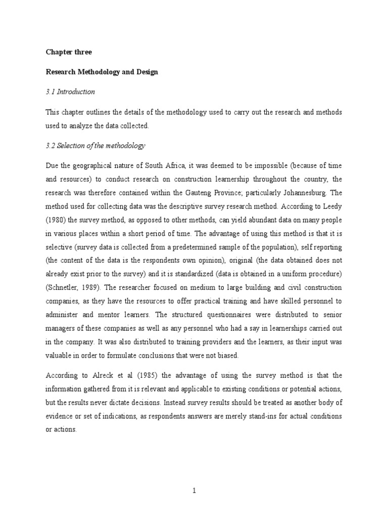 Research Chapter Three | PDF | Questionnaire | Sampling (Statistics)