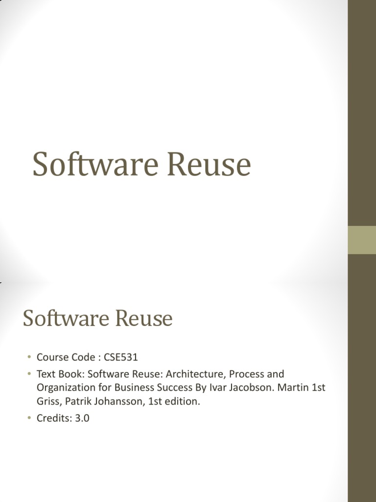 Software Reuse | PDF | Component Based Software Engineering | Digital Technology