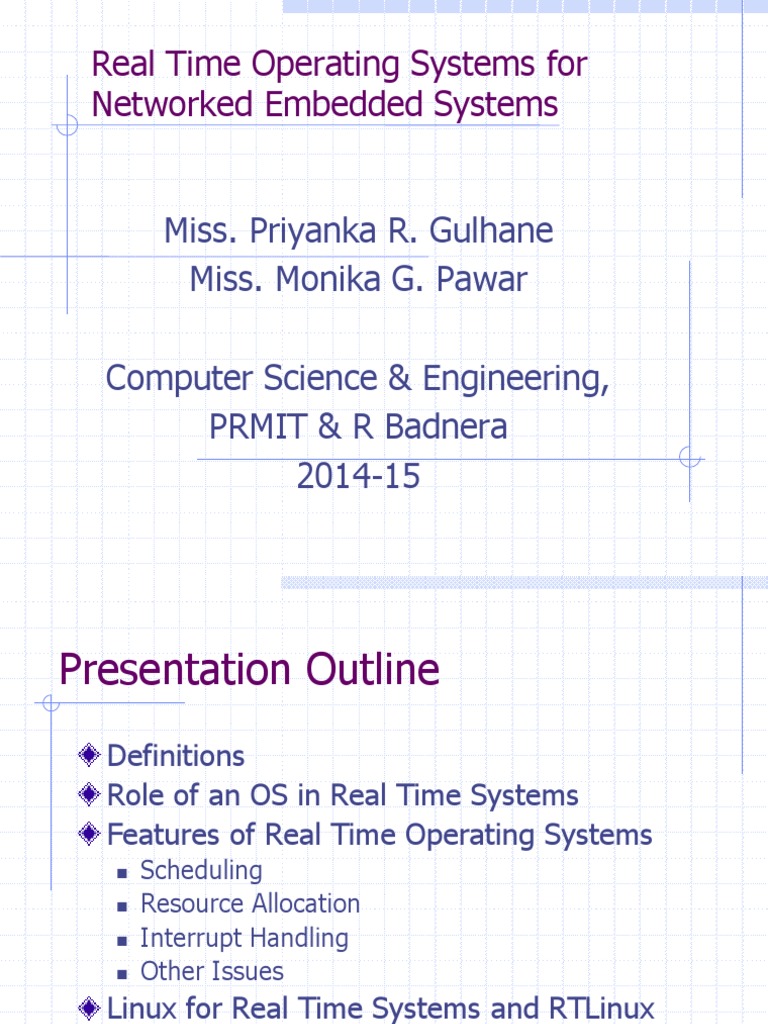 Presentation On RTOS | PDF | Real Time Computing | Kernel (Operating System)