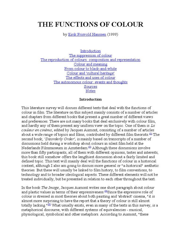 The Functions of Colour | PDF | Color