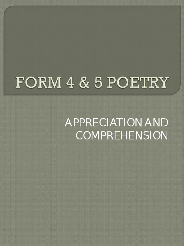 Form 4 Poems | Download Free PDF | Nature