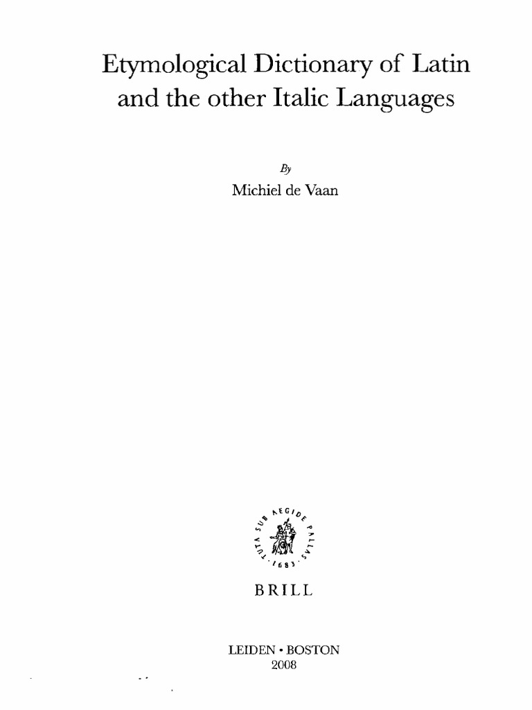 Etymological Dictionary of Latin | PDF | Human Communication | Linguistics
