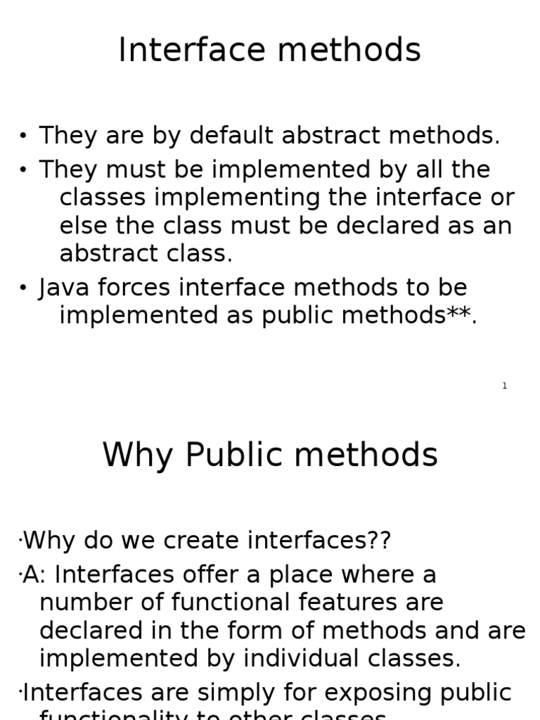 Interface Methods Pdf Class Computer Programming Method Computer Programming