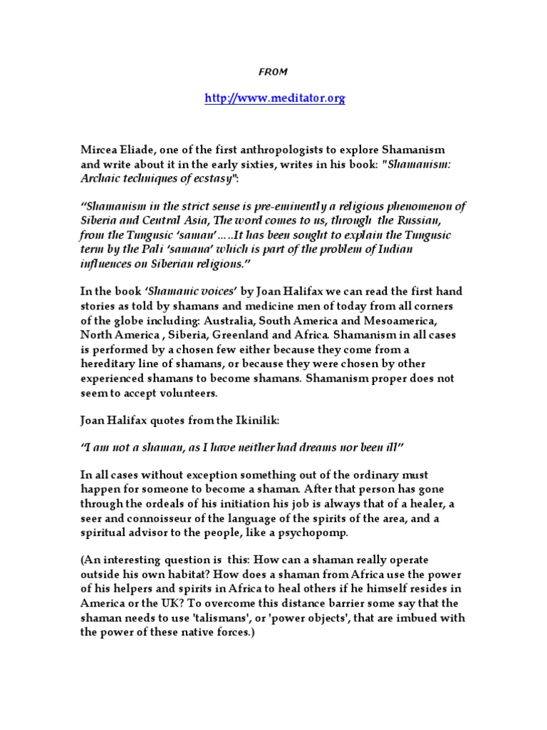 A Few Words On Shamanism | PDF | Shamanism | Anthropology Of Religion