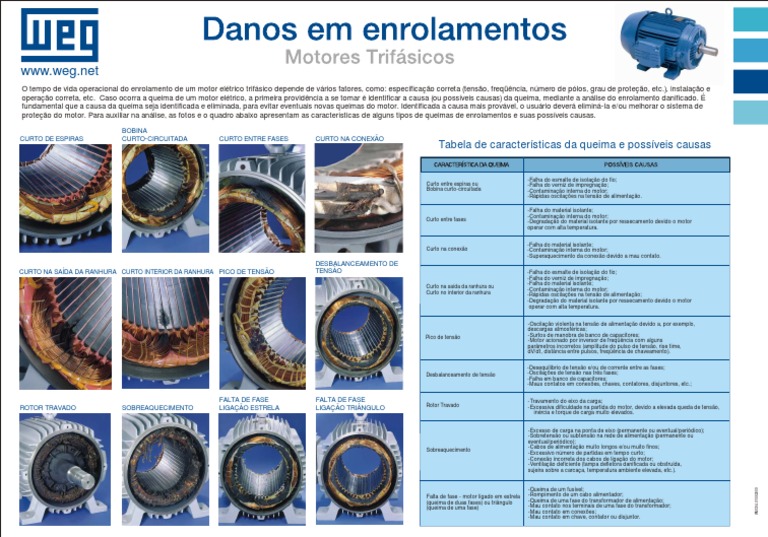 WEG Danos em Enrolamentos Motores Trifasicos Wmo04 Guia de Instalacao ...