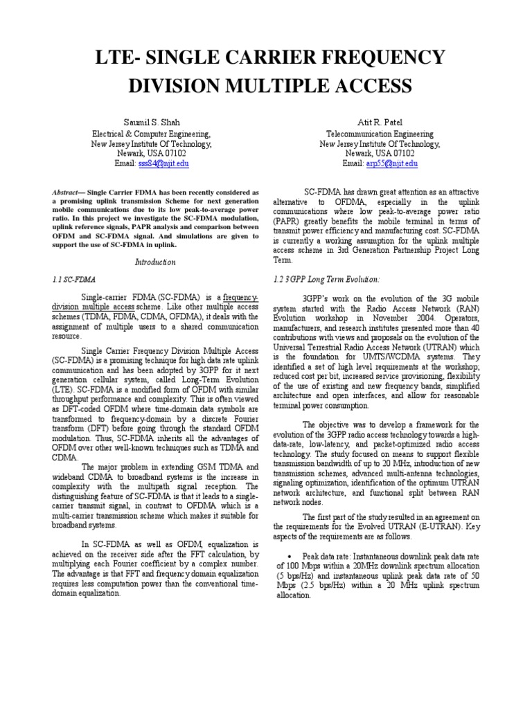 Lte Scfdma | PDF | Orthogonal Frequency Division Multiplexing | Modulation