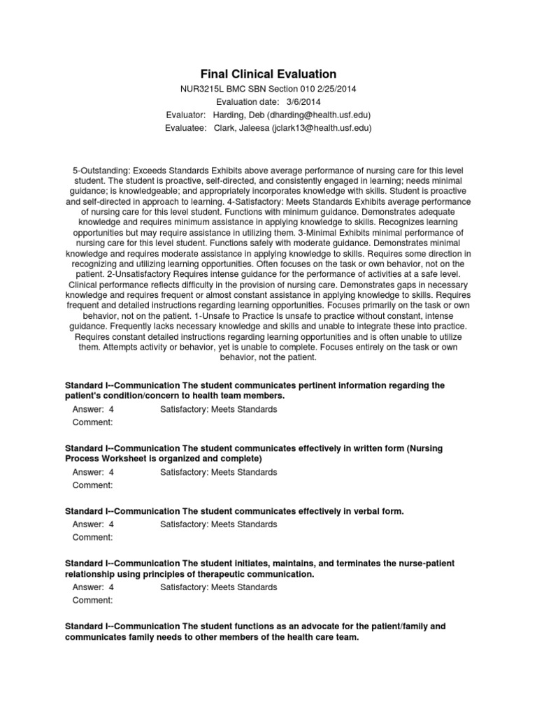 Final Clinical Evaluation Ms I | PDF | Medical Diagnosis | Nursing