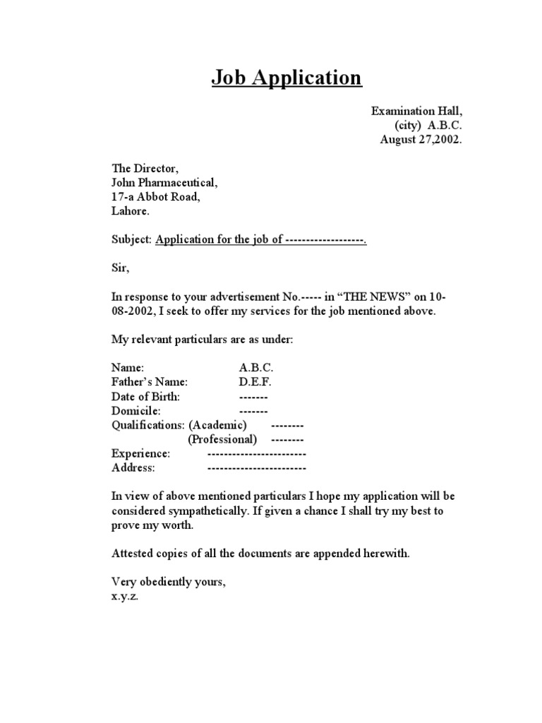 Job Application: Sample | PDF