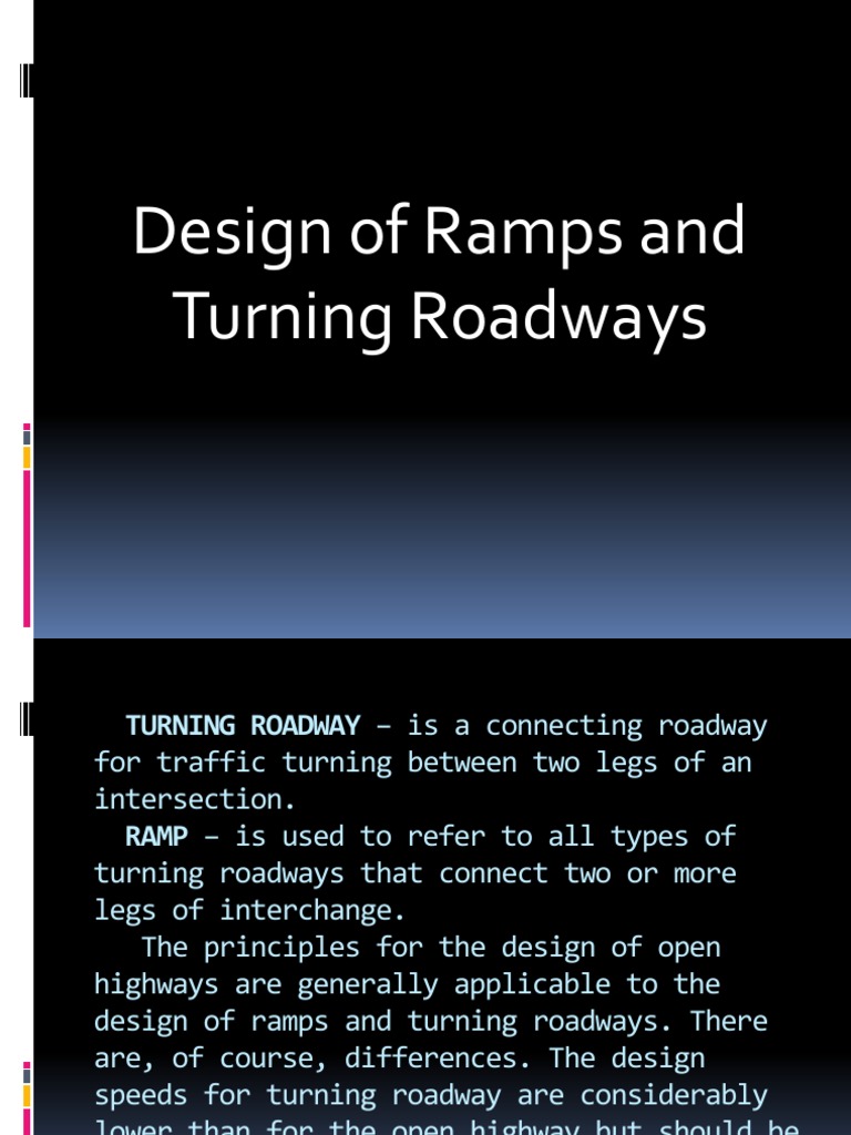 Design of Ramps and Turning Roadways | PDF | Parking | Parking Lot