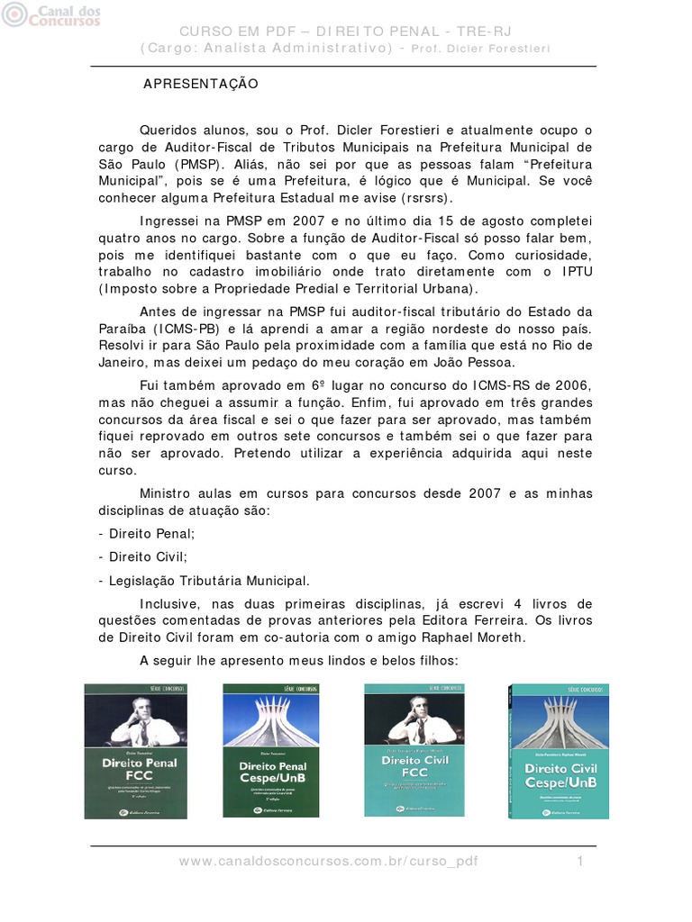 Curso PDF: Direito Penal TRE-RJ | PDF | Crime e Violência | Thriller ...