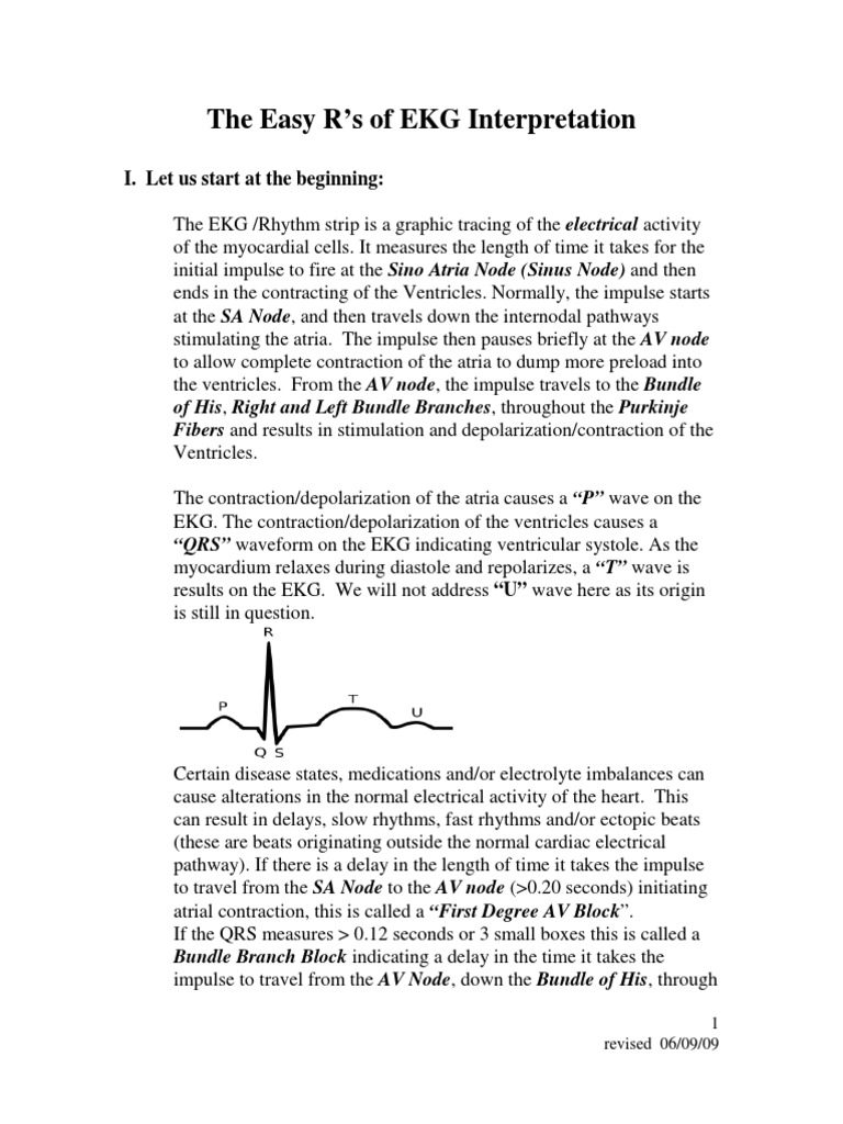The Easy R's EKG Interpretation Final | PDF | Electrocardiography ...