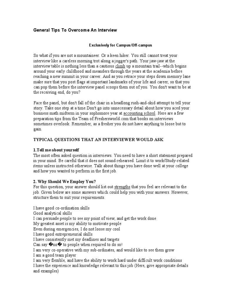 General Tips To Overcome An Interview With System | PDF | Mortgage Loan | Software Development ...