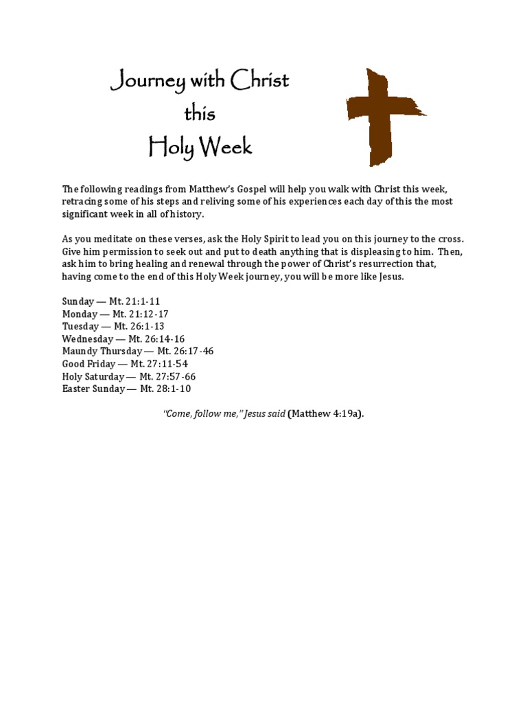 Holy Week Journey with Matthew | PDF | Social Science