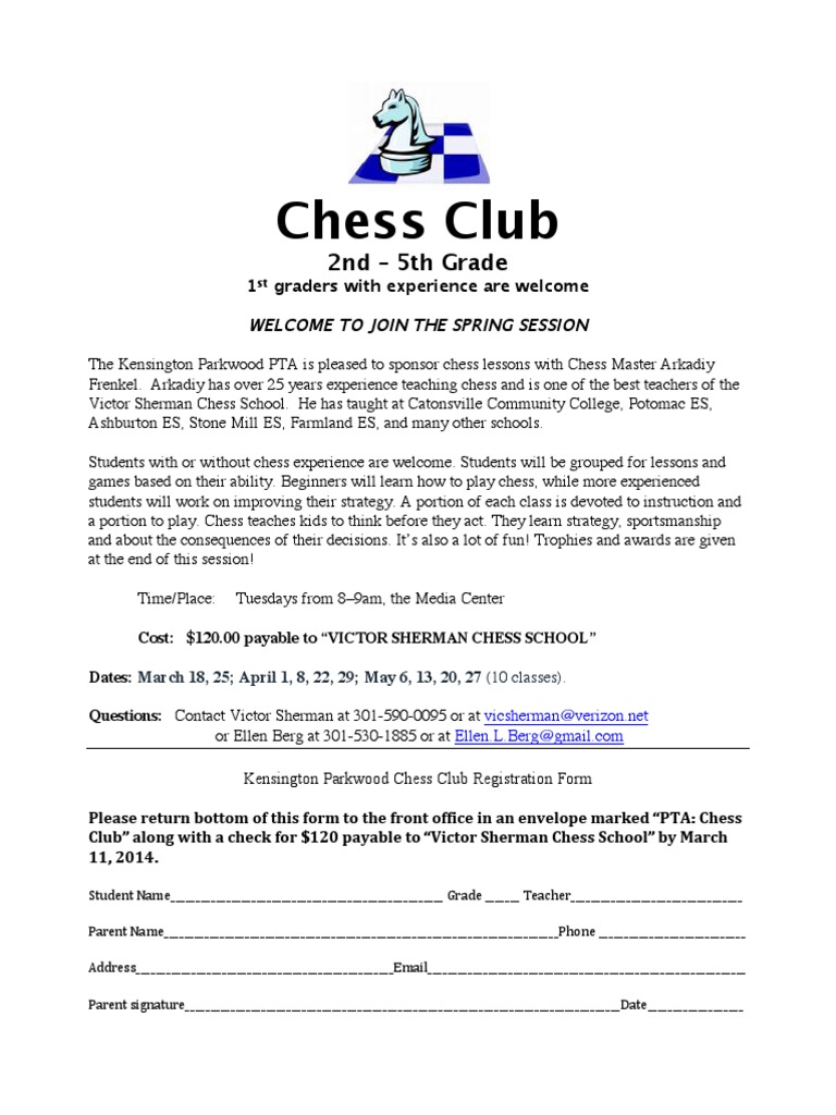 Chess Club: 2nd - 5th Grade | PDF