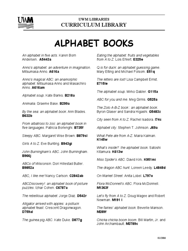 Alphabet Books | PDF | Children's Media | Children's Literature