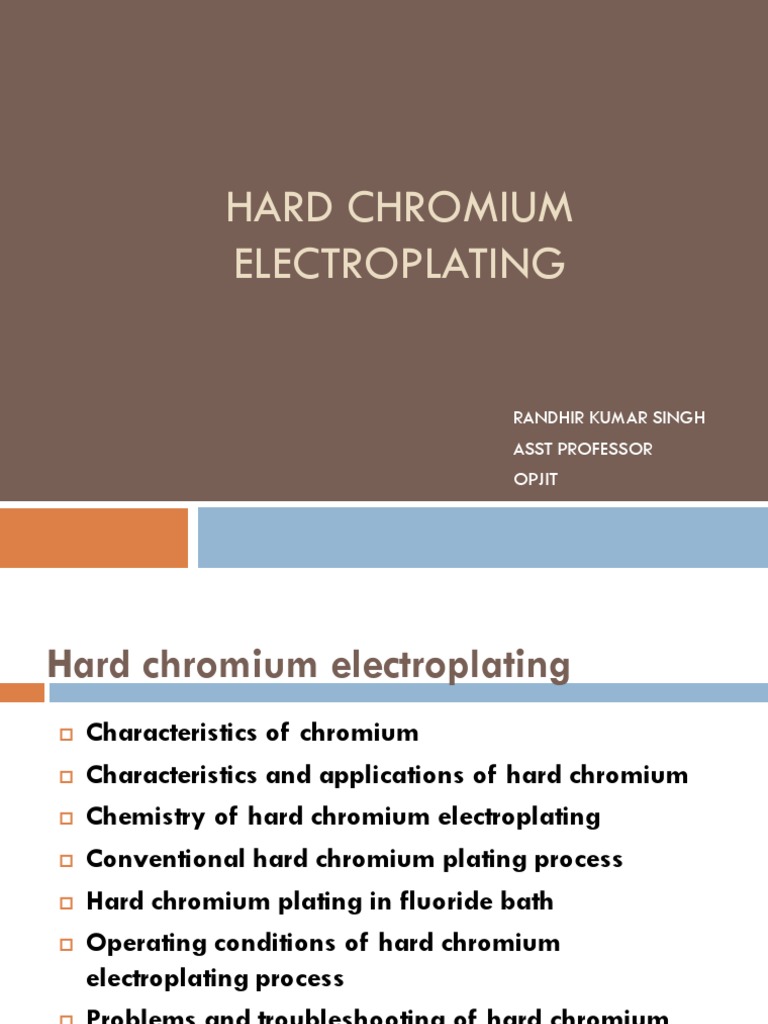 Hard Chromium Electroplating | PDF | Chromium | Industries