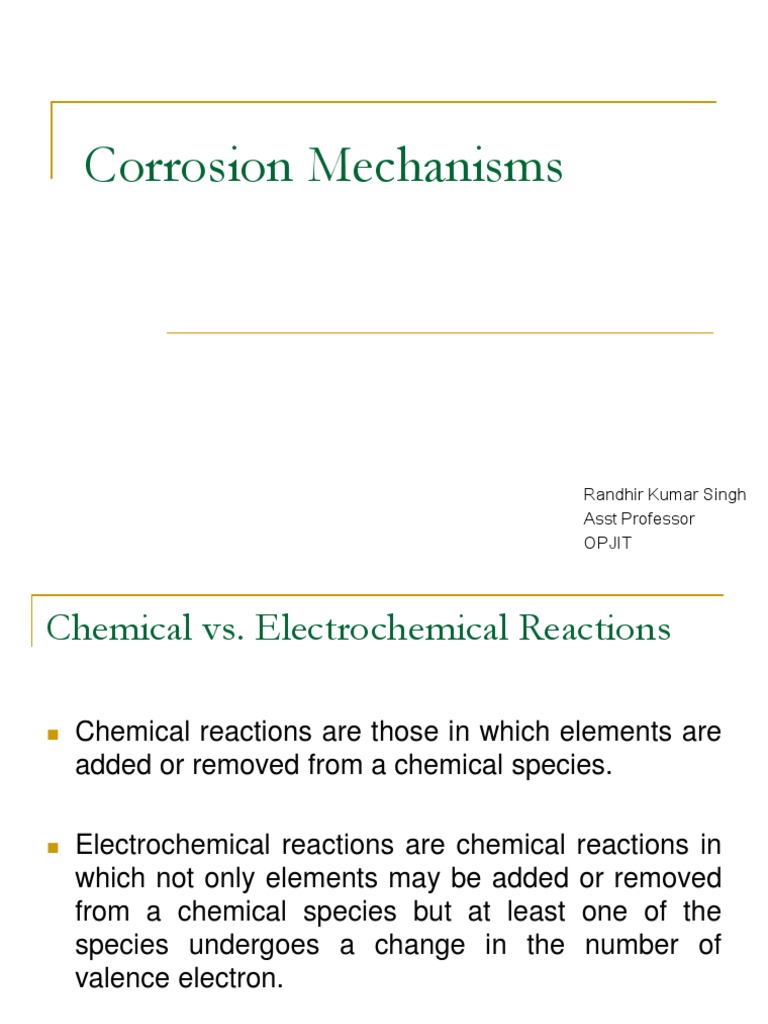 Corrosion Mechanisms | PDF | Electrochemistry | Corrosion