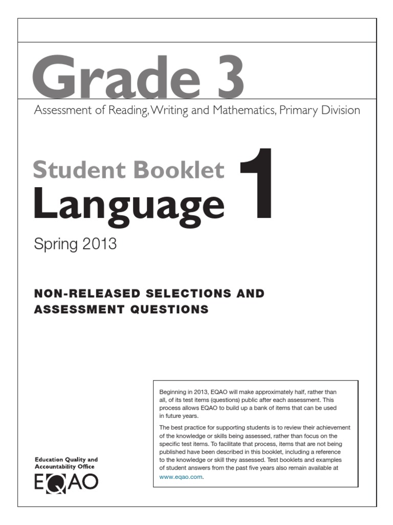 Grade 3: Student Booklet | PDF