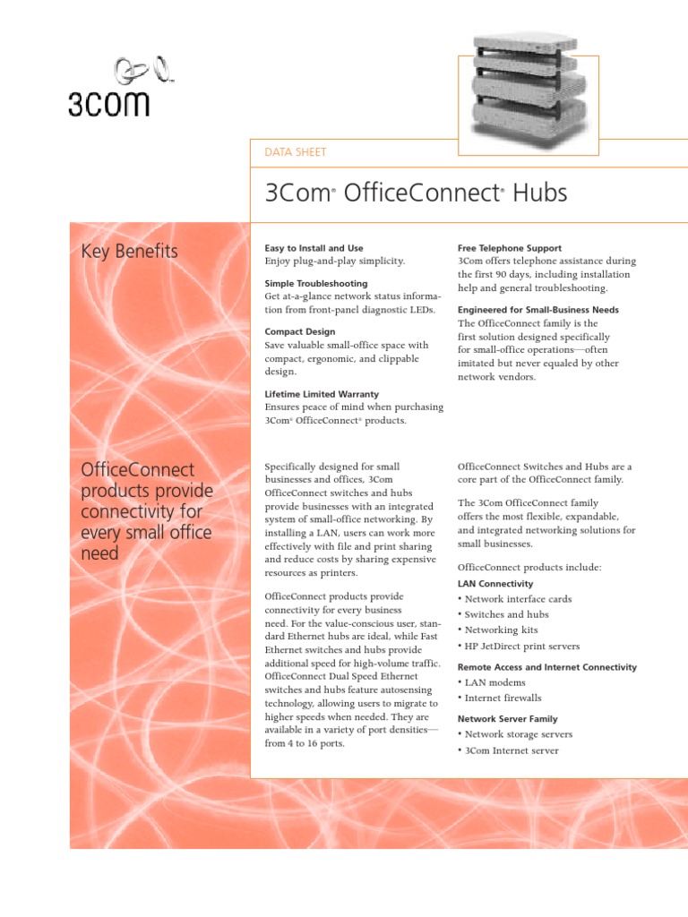 3com Officeconnect Hubs: Key Benefits | PDF | Computer Network | Ethernet