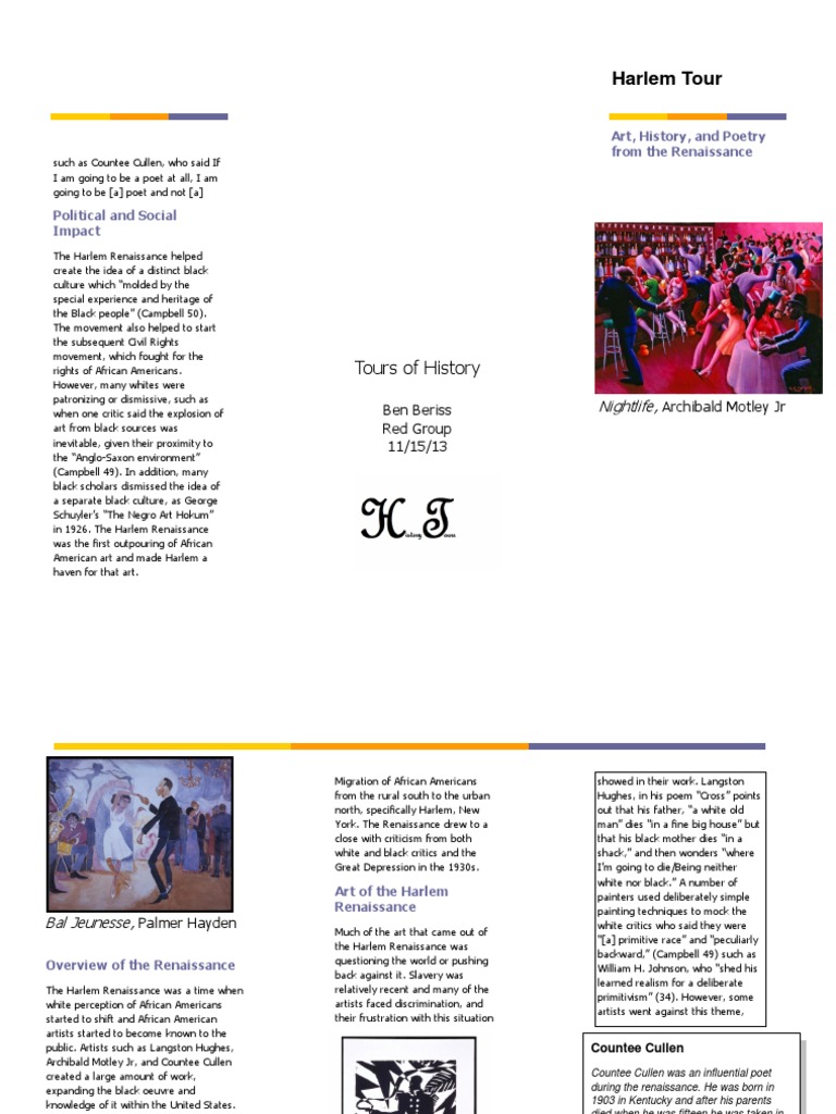 Harlem Renaissance Brochure | PDF | Harlem Renaissance | Culture Of The ...