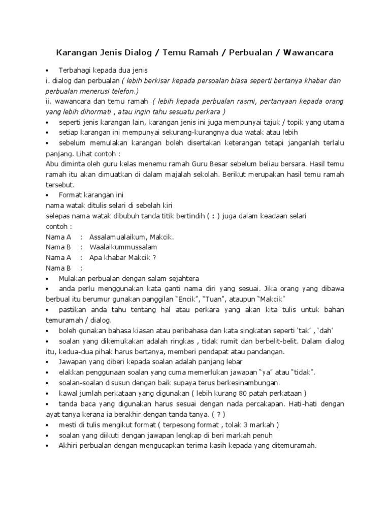 Karangan Jenis Dialog | PDF