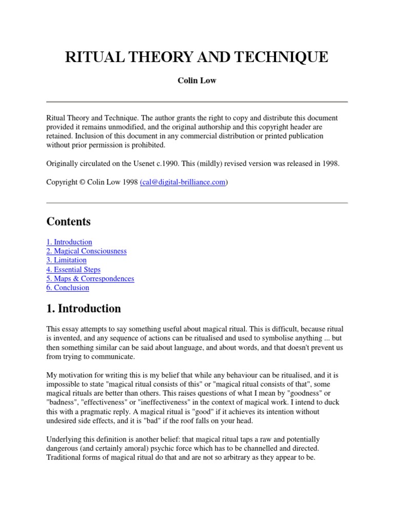 Ritual Theory and Technique | PDF