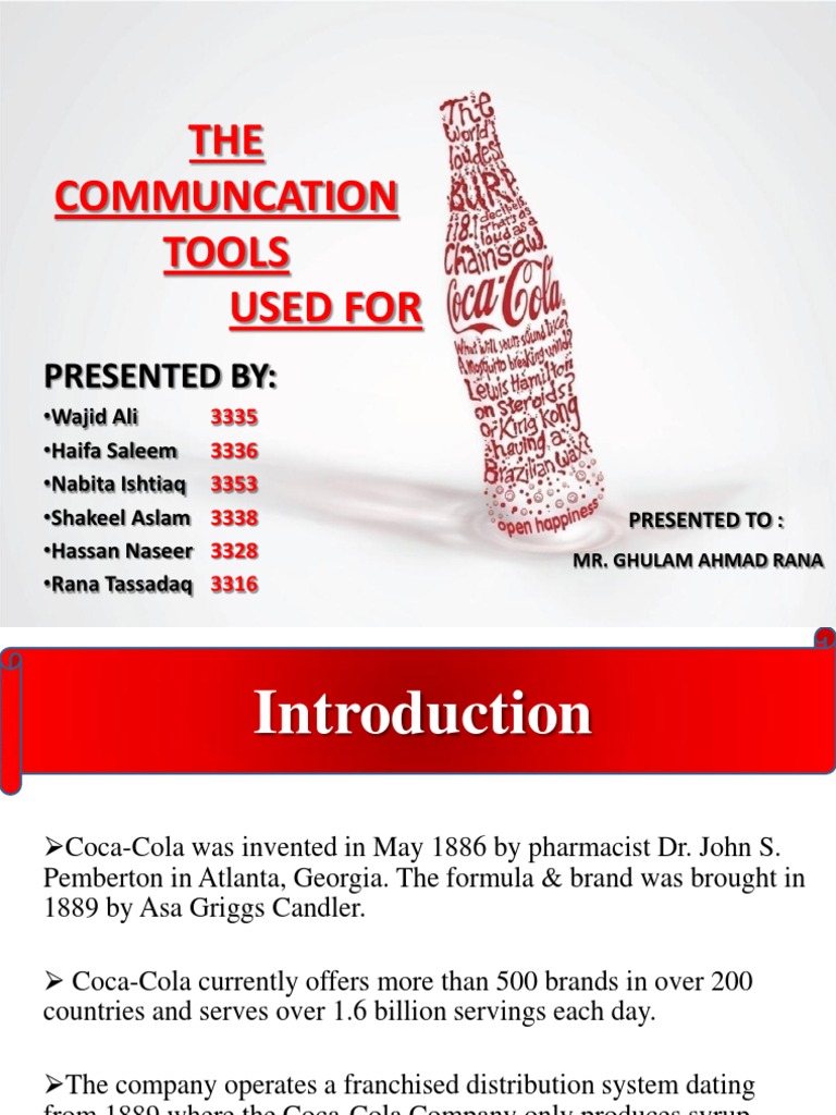 Communication Tools of Coca Cola | PDF | Coca Cola | Promotion (Marketing)