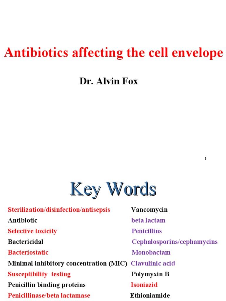 Antibiotics Affecting The Cell Envelope | PDF | Penicillin | Bacteria