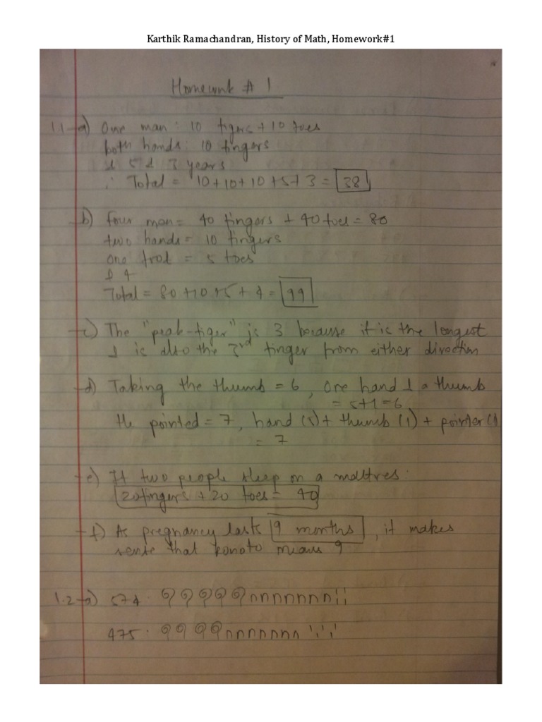 Karthik Ramachandran, History of Math, Homework#1 | PDF | Teaching ...