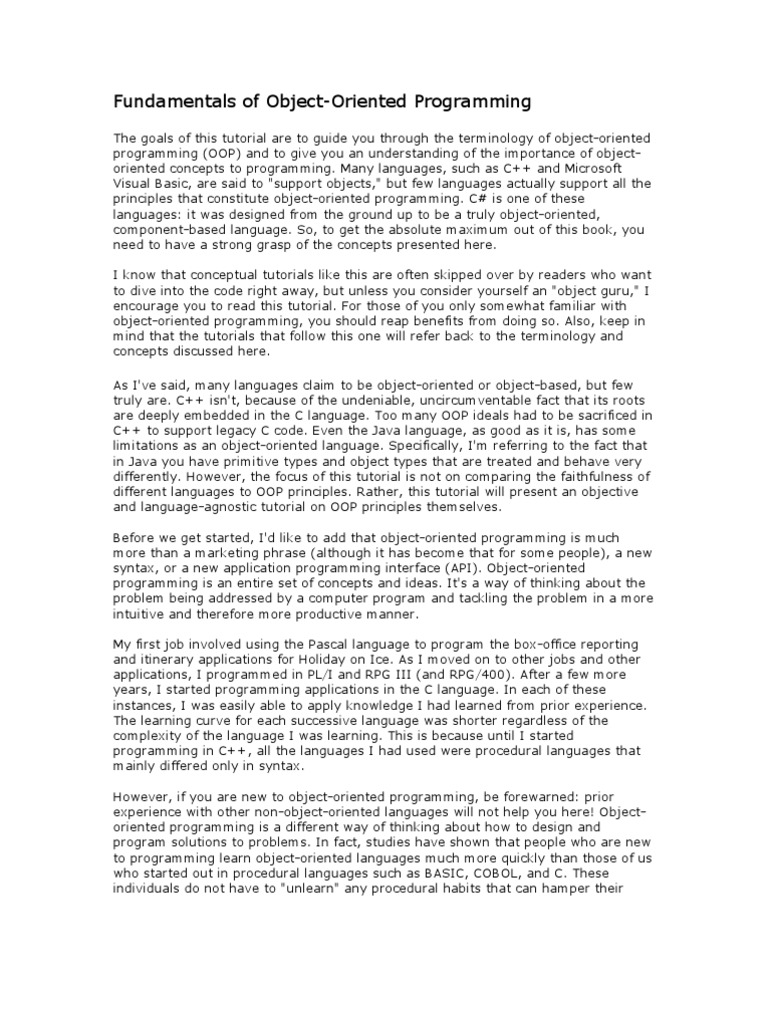 Fundamentals of Object | PDF | Inheritance (Object Oriented Programming ...